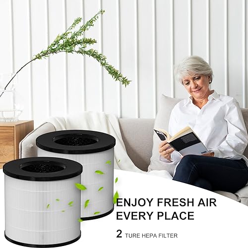 MA-14 True HEPA Filter Replacement Compatible with Medify Model MA-14, MA-14W, MA-14B Series Air Cleaner Purifier, 3-in-1 True HEPA and Activated Carbon Air Filter, 2 Pack