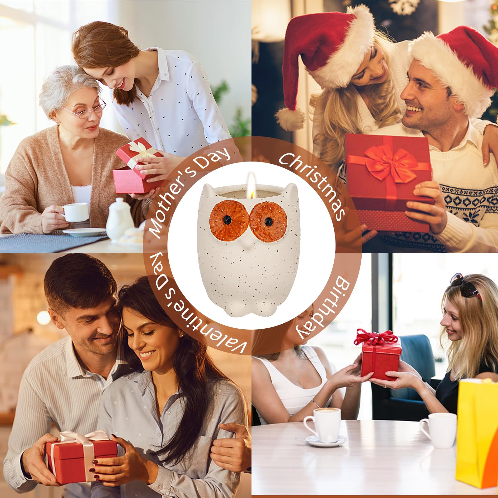 ETAKISH Vanilla Candles Highly Scented, Cute Owl Aromatherapy Candle 30 Hours Burn, Hand Poured Soy Wax Candle Holiday & Birthday Gift for Women, Men