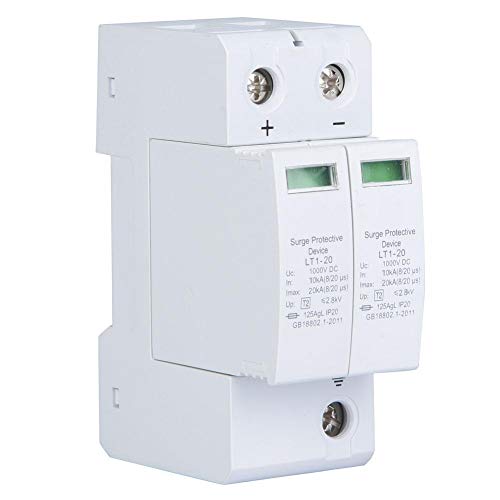 Surge Protection Arrester Device, 2P DC Photovoltaic Lighting Protector Low-Voltage Arrester Whole House Surge Protector for Home and Commercial Lighting Protection, 2P Guide Rail Mounting(2P40KA)