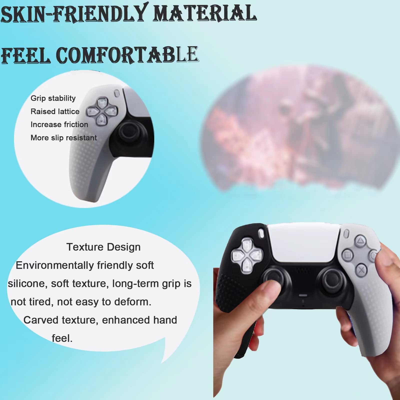 Toxxos PS5 handle split silicone protective cover particle anti-fall non-slip protective cover ps5 handle silicone cover (white)