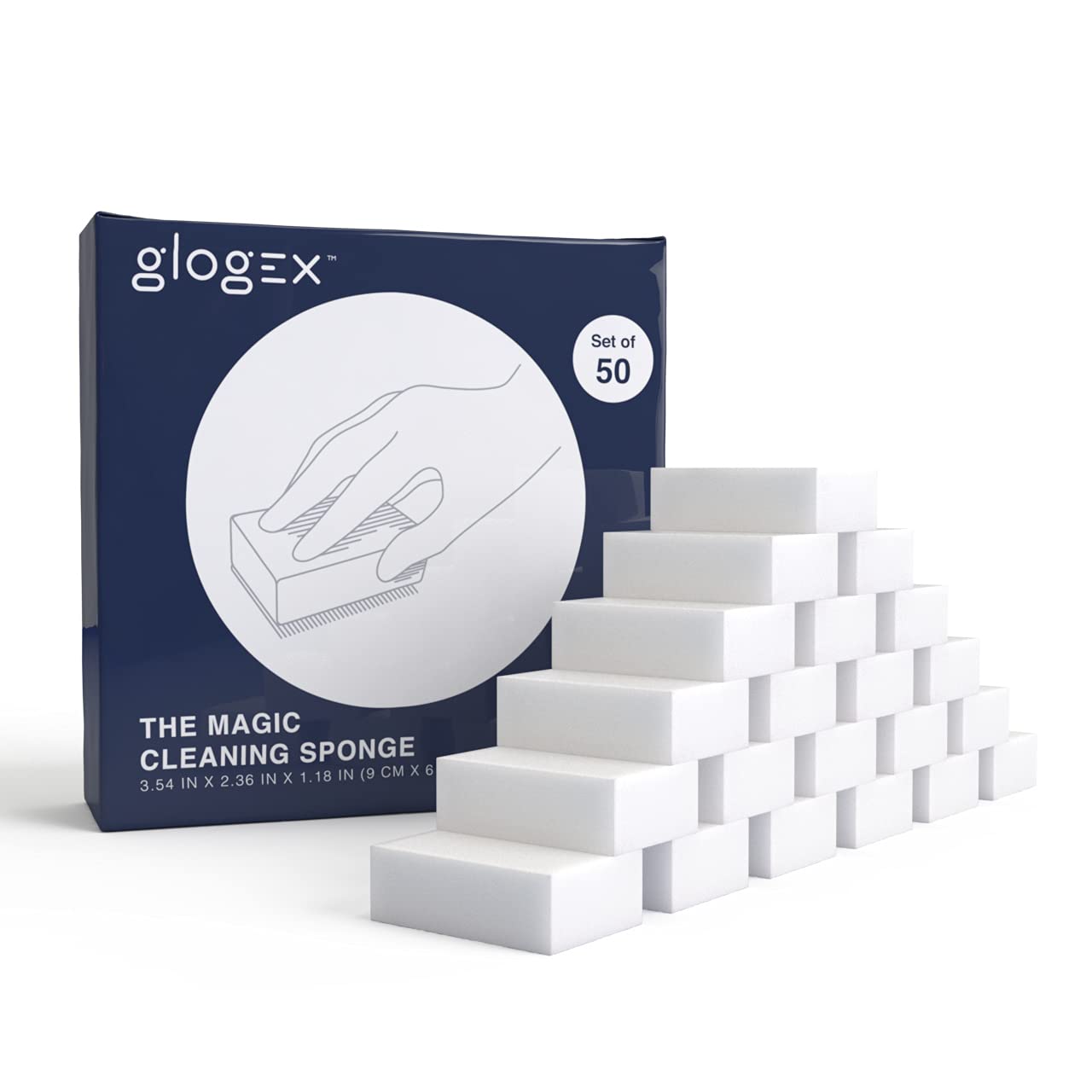 Melamine Sponge 50 Pack in Bulk Extra Durable, Magic Cleaning Sponges, Melamine Foam Eraser, Household Eraser for All Surfaces, Kitchen, Bathroom, Furniture, Leather, Floor and Walls