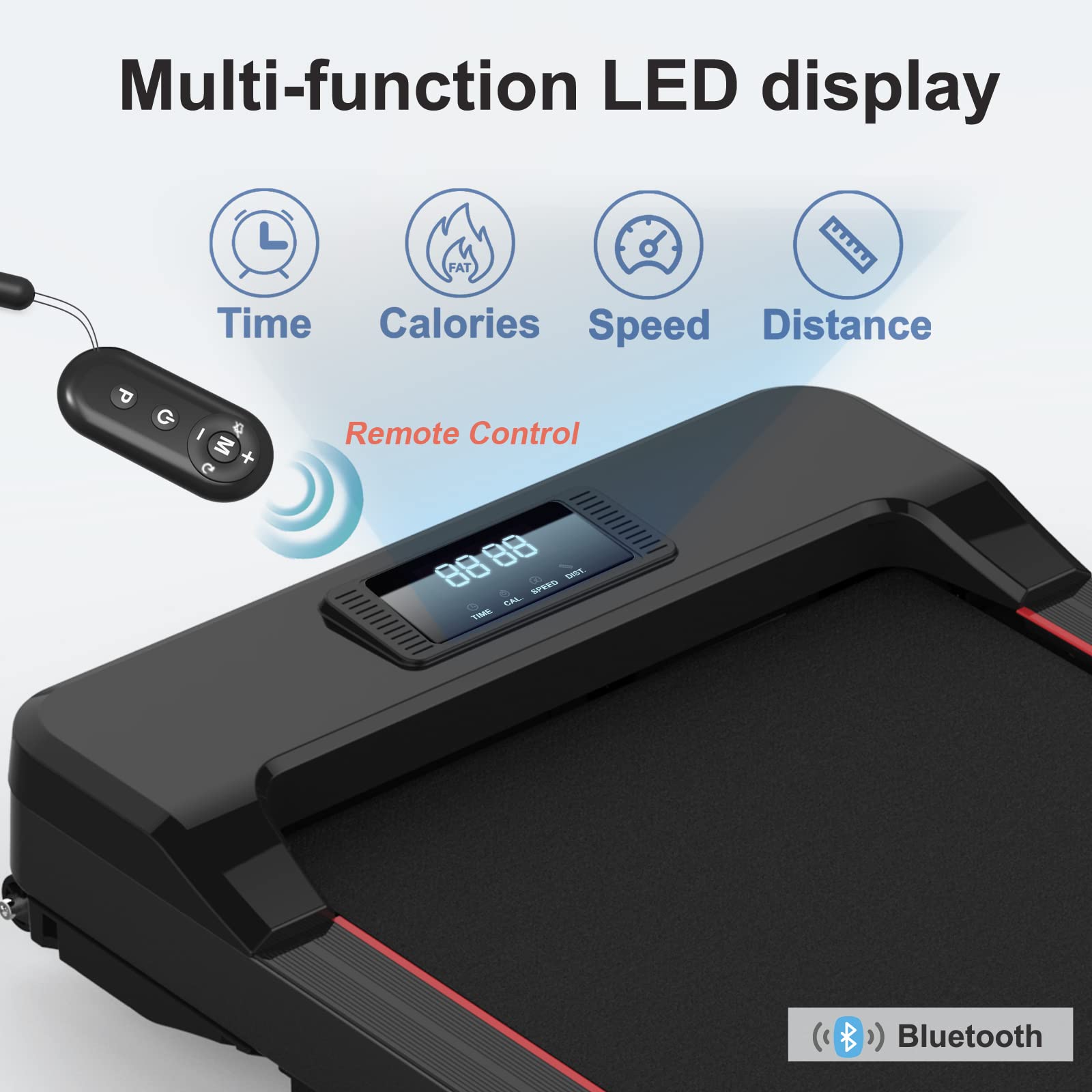 Under Desk Treadmill,OBENSKY Portable Mini Walking pad for Home,Quiet Flat Slim, Jogging Running Treadmill,Easy Assembly&Space Saving for Family/Office Use, Black, (BK886005)
