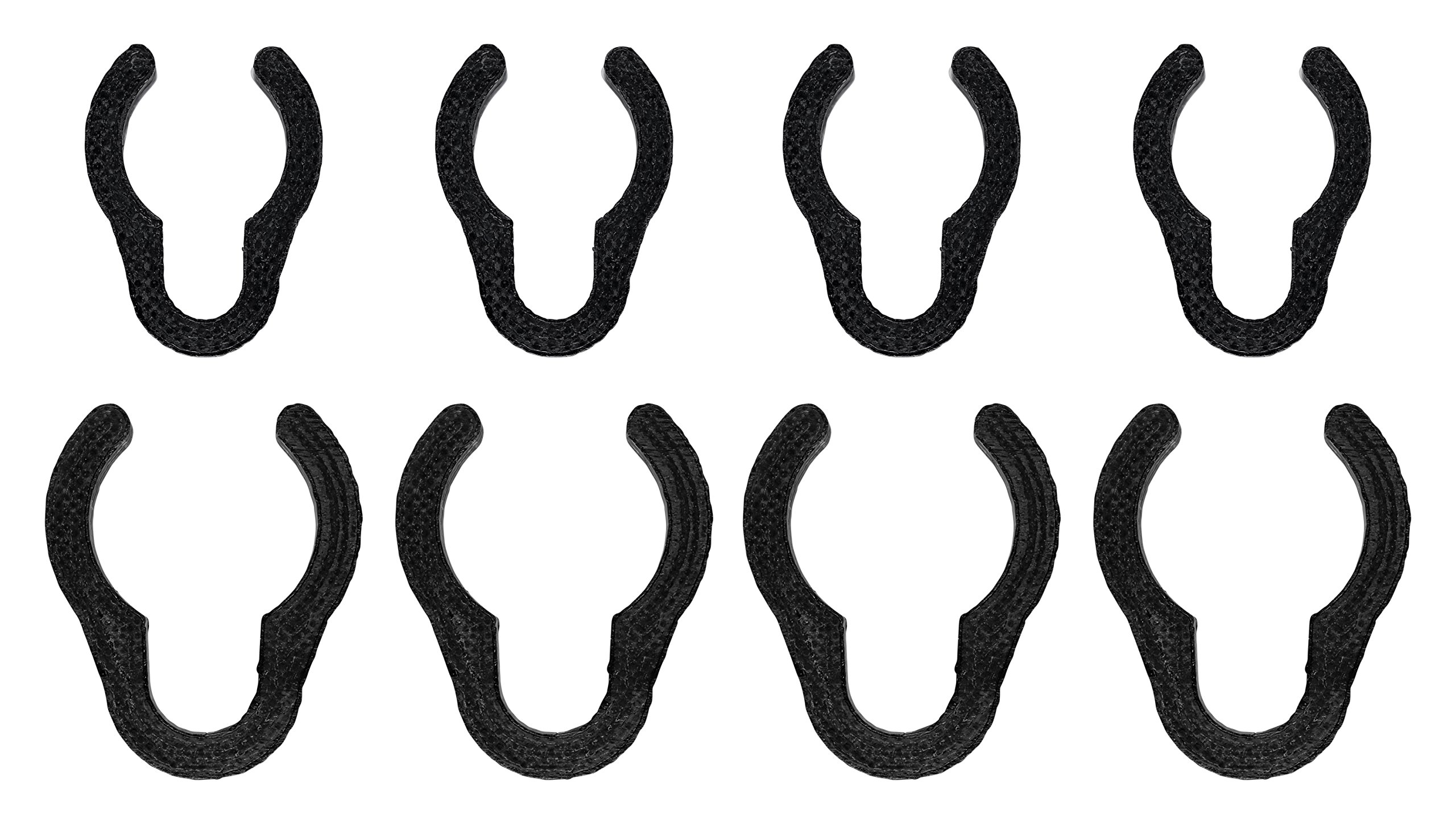 Mic Cable Clips - Universal Microphone Boompole Cable Clip Set - Includes Clips for 3/4" and 5/8" Pole Sections - Durable and Flexible ABS Plastic Clips Snap on Tight - Up to 3/8" Wire (8 Pack)