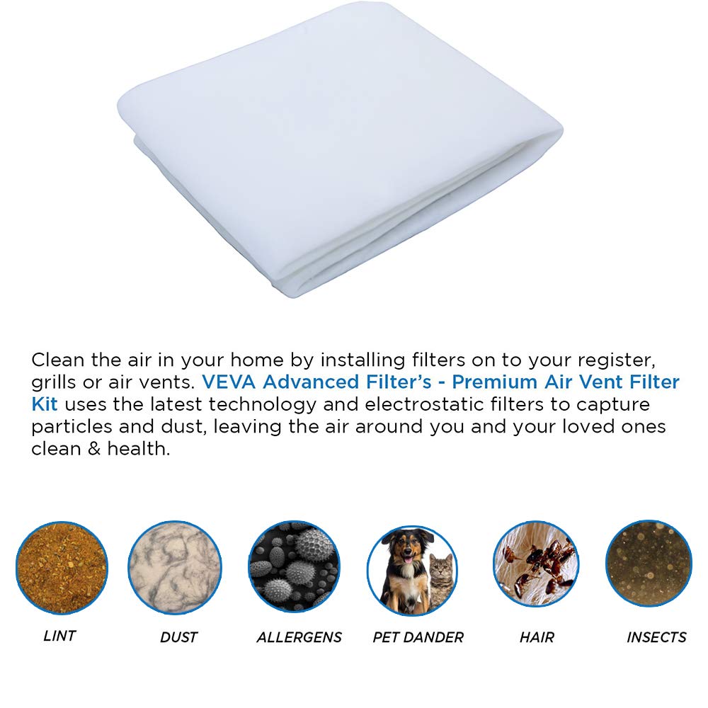 Merv 13 Filter Material , Air Filters for Stops Dust and Pet Dander as Small as 0.3 Microns (16 Ft²)