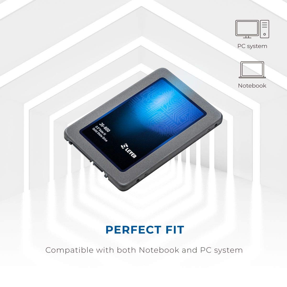 LEVEN JS600 SSD 256GB (Retail 10 Pack) - up to 550MB/s - 3D NAND SATA III Internal Solid State Drive