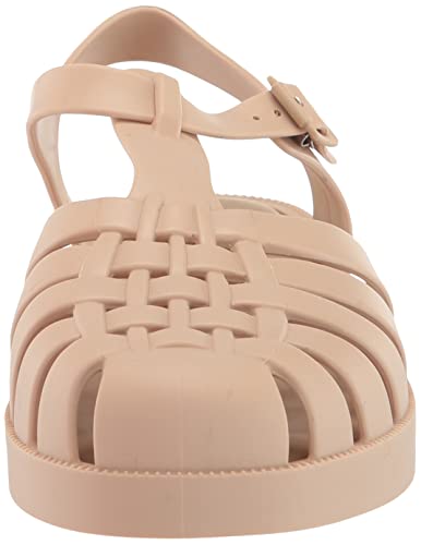 mini melissa Girls Flat Sandals, Beige, 6 Toddler