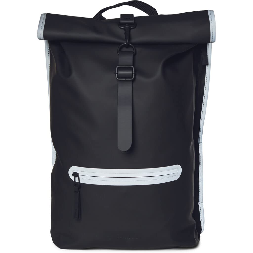 RAINS Rains Waterproof Rolltop Rucksack Reflective Black Reflective