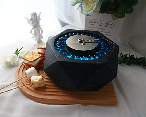 Tabletop Fire Pit Bowl Indoor Outdoor for Smores,Table Top Fire Pit Bowl,Table Top Firepit for Outside Patio, Mini Indoor Fire Pit Ethanol,Portable Tabletop Fireplace, Smokeless (Black (Hexagon))