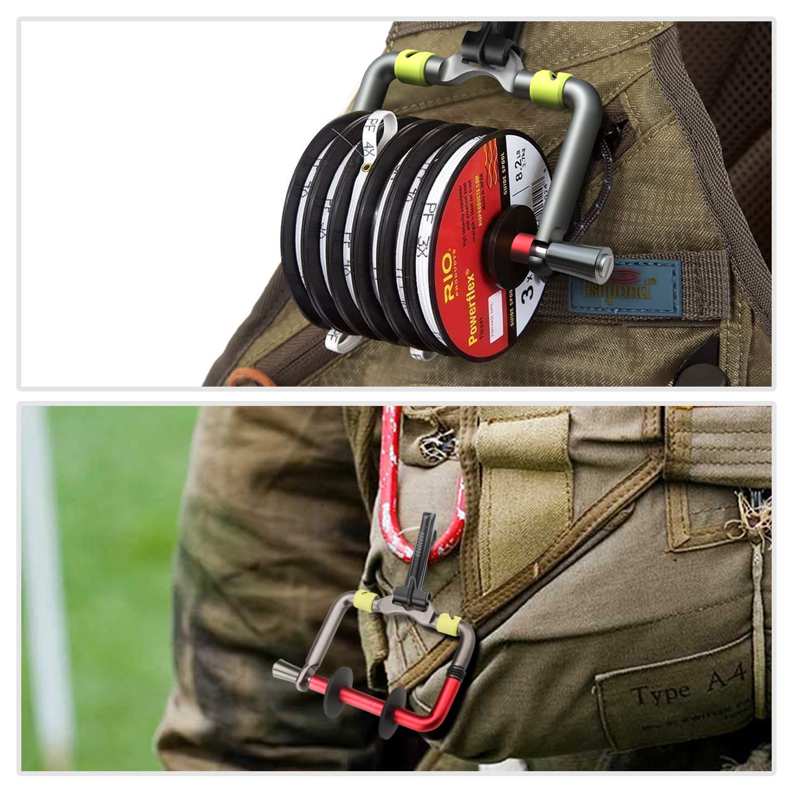 SAN LIKE Fly Fishing Tippet Holder Spool Holder Fly Fishing Gear for Fly Line Leader Organizer(Red)