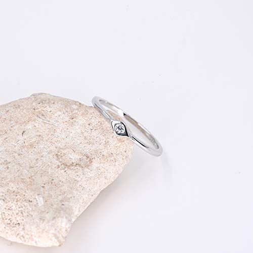 LEMON GRASS Sterling Silver Evil Eye Dainty Ring Size 8