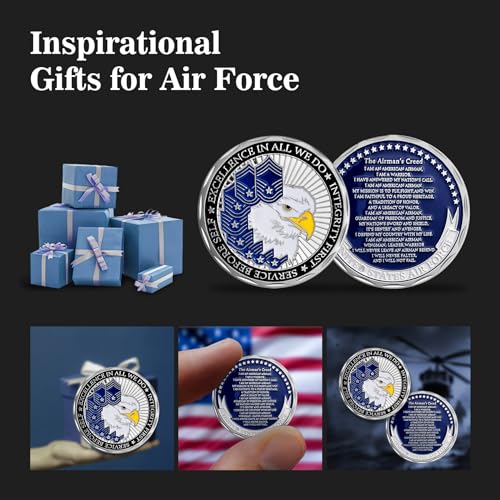 United States Air Force Challenge Coin The Airman's Creed Military Veteran Gift