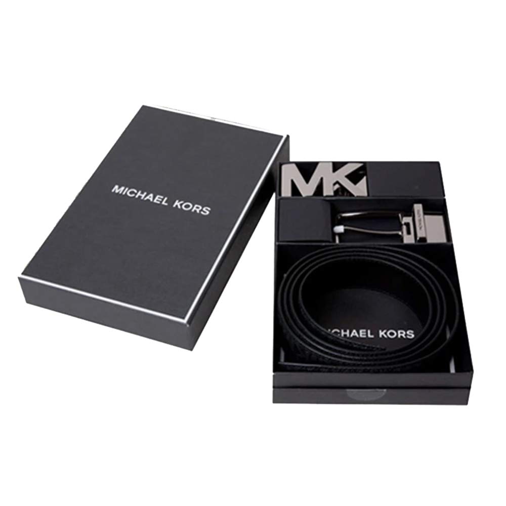 Michael Kors Men's Box Jet 4 In 1 Signature Leather Gift Set Belt (Black) (Black/Black)