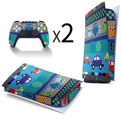 Striped Pattern for Little Boy Full Protective Skin Cover Design Wrap Decal Sticker Compatible with PS5 Digital Edition Console and Controller