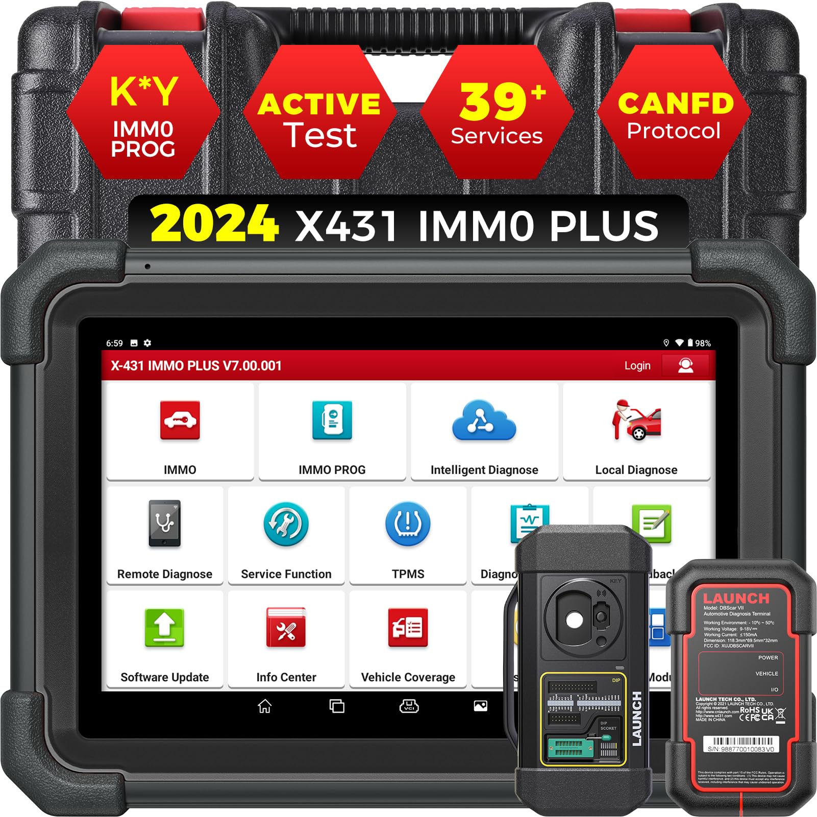 LAUNCH X431 lMMO Plus, K*y Pr0gramming Tool with X-PROG3 (Valued $800),Advanced of lMMO Elite, ECU Coding, 39+ Services, Full Systems, 2 Yrs Update