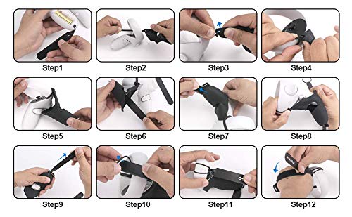 NexiGo Controller Cover with Strip & Lens Cover Set for Oculus Quest 2 Black