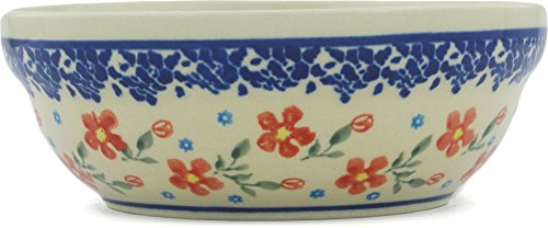 Polish Pottery 6½-inch Bowl (Country Garden Theme) + Certificate of Authenticity