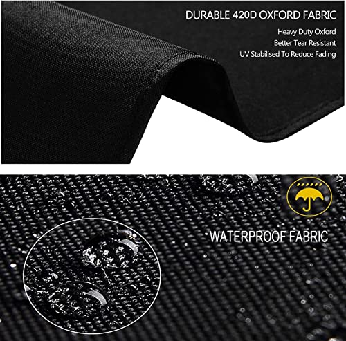 SIRUITON Patio Heater Covers with Zipper and Air Vent,Waterproof,Dustproof,Wind-Resistant,UV-Resistant,Snow-Resistant,（87" Height x 33" Dome x 19" Base,Black）