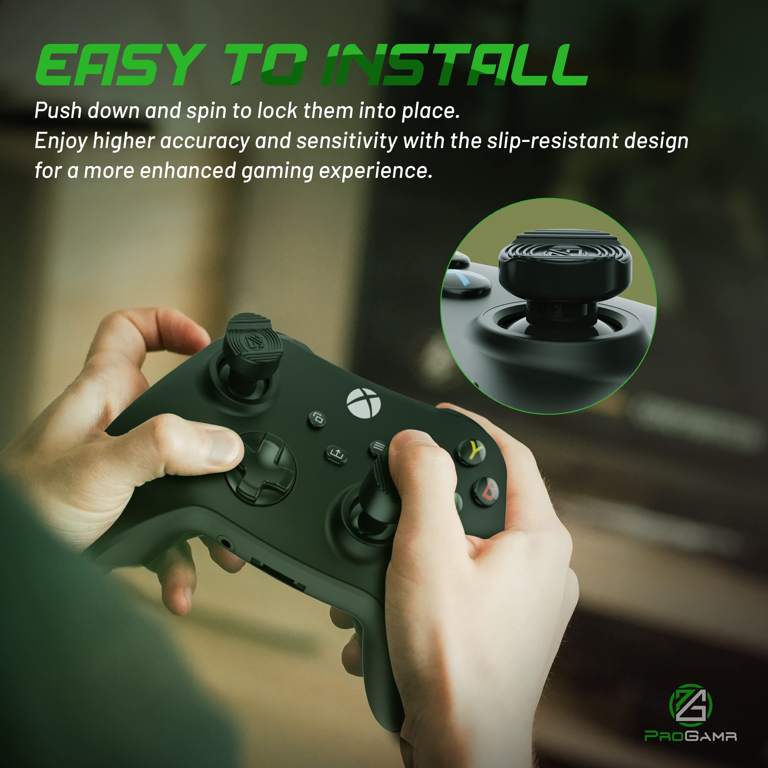 ProGAMR Xbox Controller Thumb Grips - 4 Pcs, Xbox Thumb Grips for Xbox Series X & S & One Controller Analog Sticks, Textured Grip, Pro Performance Thumbsticks for Precision and Improved Aim