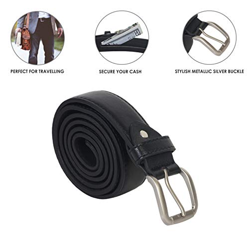 Men's Black Leather Money Belt Sizes 32 Through 56 (34)