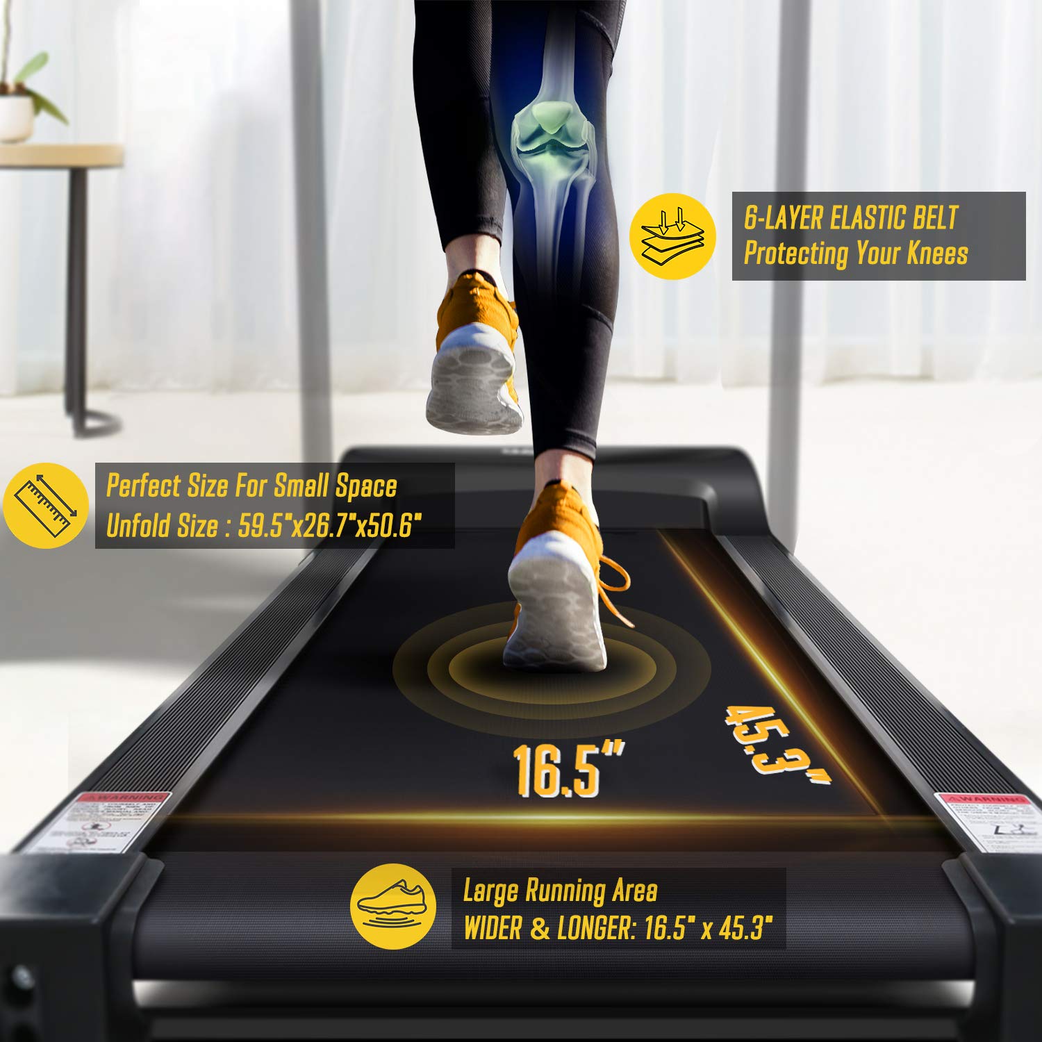 OMA Treadmills for Home 5108EB, Max 2.25 HP Folding Incline Treadmills for Running and Walking Jogging Exercise with 36 Preset Programs, Tracking Pulse, Calories - 2021 Updated Version