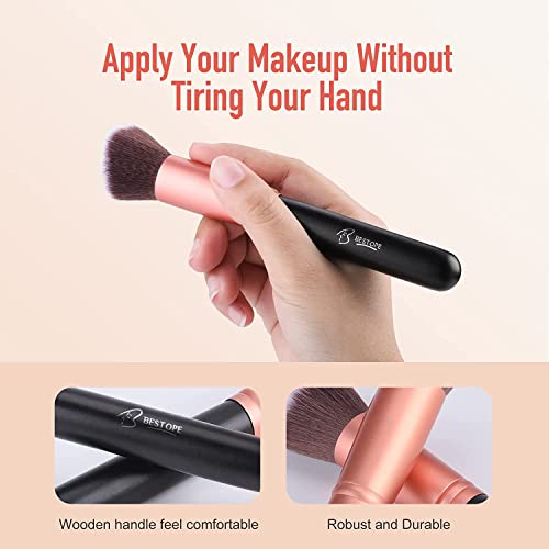 Makeup Brushes Makeup Brush Set - 16 Pcs BESTOPE PRO Premium Synthetic Foundation Concealers Eye Shadows Make Up Brush,Eyeliner Brushes(RoseGold)-Small