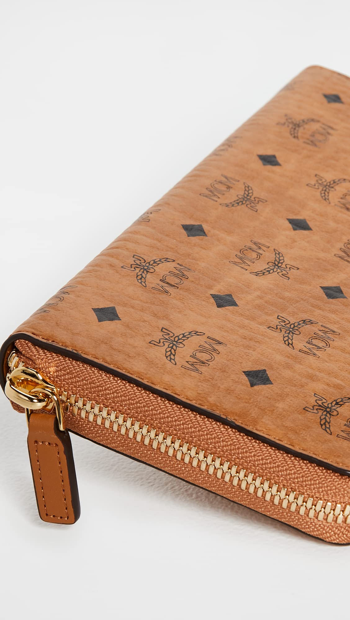 MCM Women's Vis Org Zip Lrg Wallet Tech, Cognac, Tan, Graphic, One Size