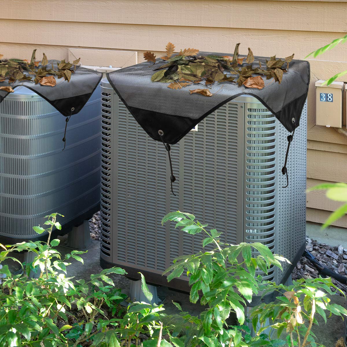 Luxiv Central Air Conditioner Leaf Guard, Mesh All Seasons Air Conditioner Top Leaf Cover Summer AC Outside Units Covers Leaf Guard AC Unit Cover (36 x 36in)