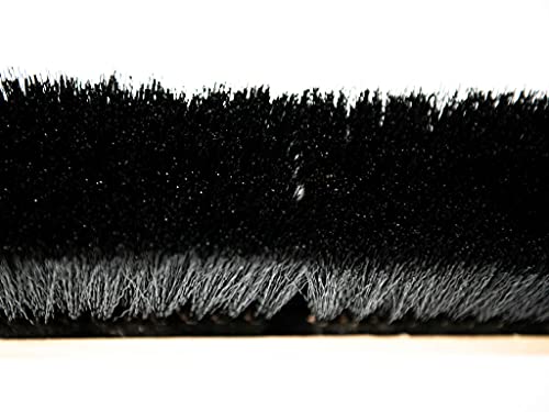 Unvert Black Indoor Push Broom Head β Heavy Duty Hardwood Block β Polypropylene Bristles β Deck Scrub Brush β Two Threaded Handle Holes for Better Assist (14")