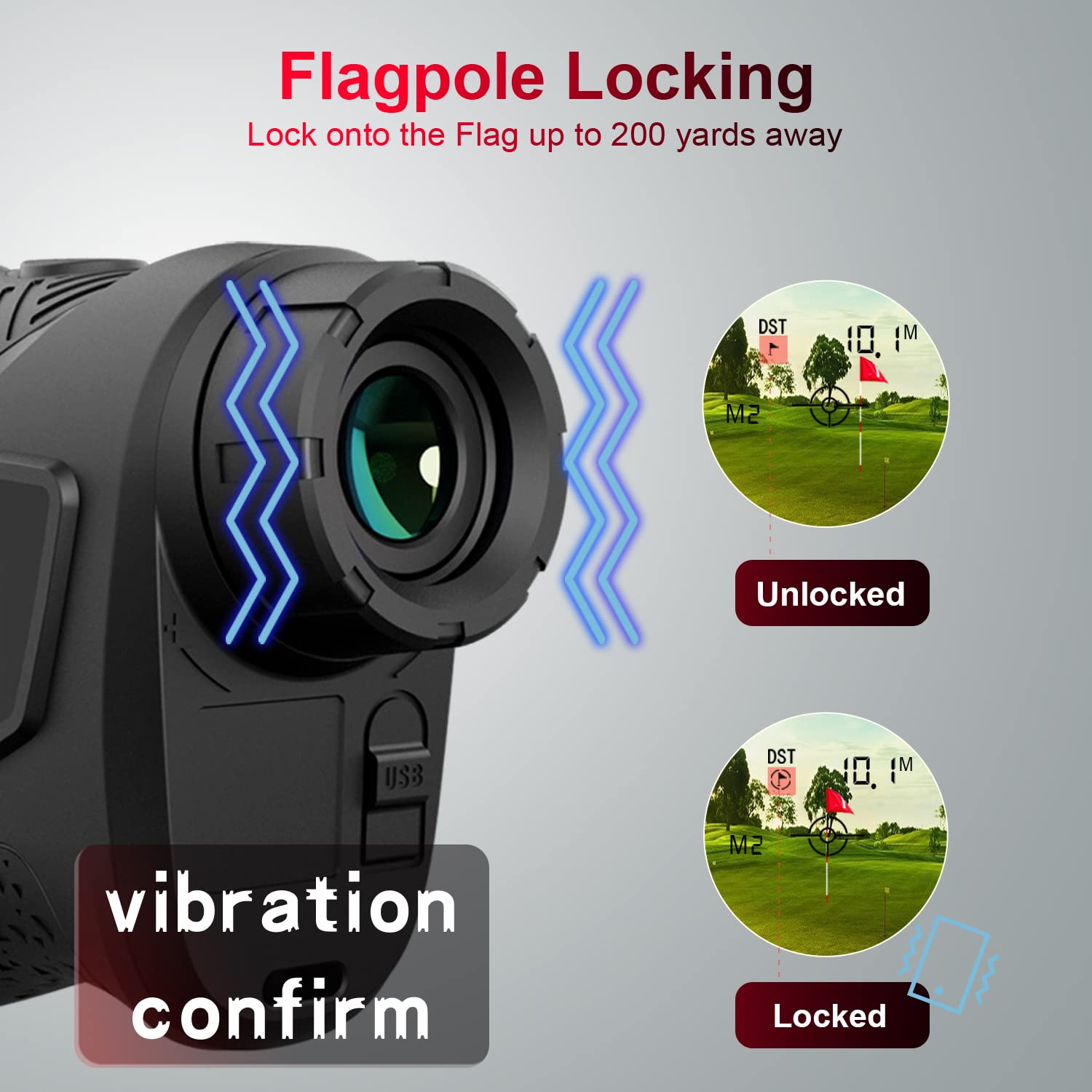 Range Finder Golfing, Fyobyye 800 Yards Golf Hunting Rangefinder with Slope Switch, High Precision Range Finder with Flag Pole Locking Vibration, 6X Magnification Golf Range Finder Gifts for Men