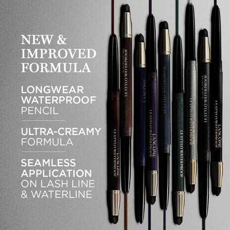 Lancôme Le Stylo Waterproof Eyeliner Pencil - Creamy & Highly Pigmented - Seamless Blending & Smudging - 01 Noir Onyx