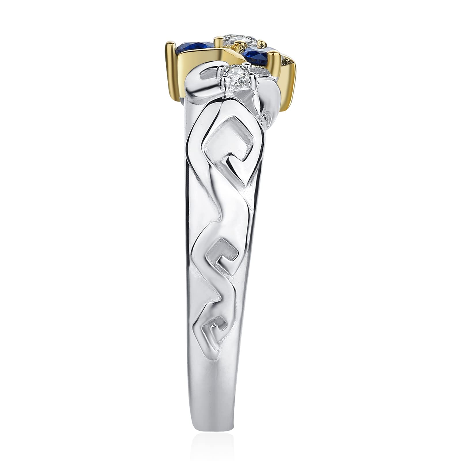 Purreen Zelda Zora's Sapphire Ring 18K Gold & Rhodium Plated Sterling 925 Silver β 5