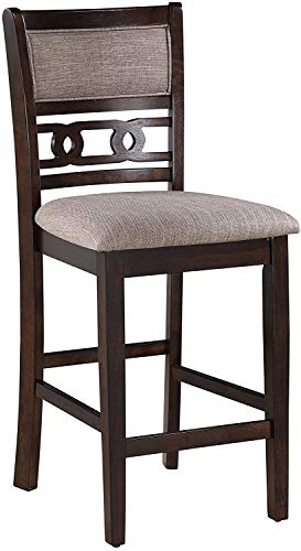 New Classic Furniture Gia 5-Piece Counter Table with Four Chairs, 42-Inch, Cherry Brown