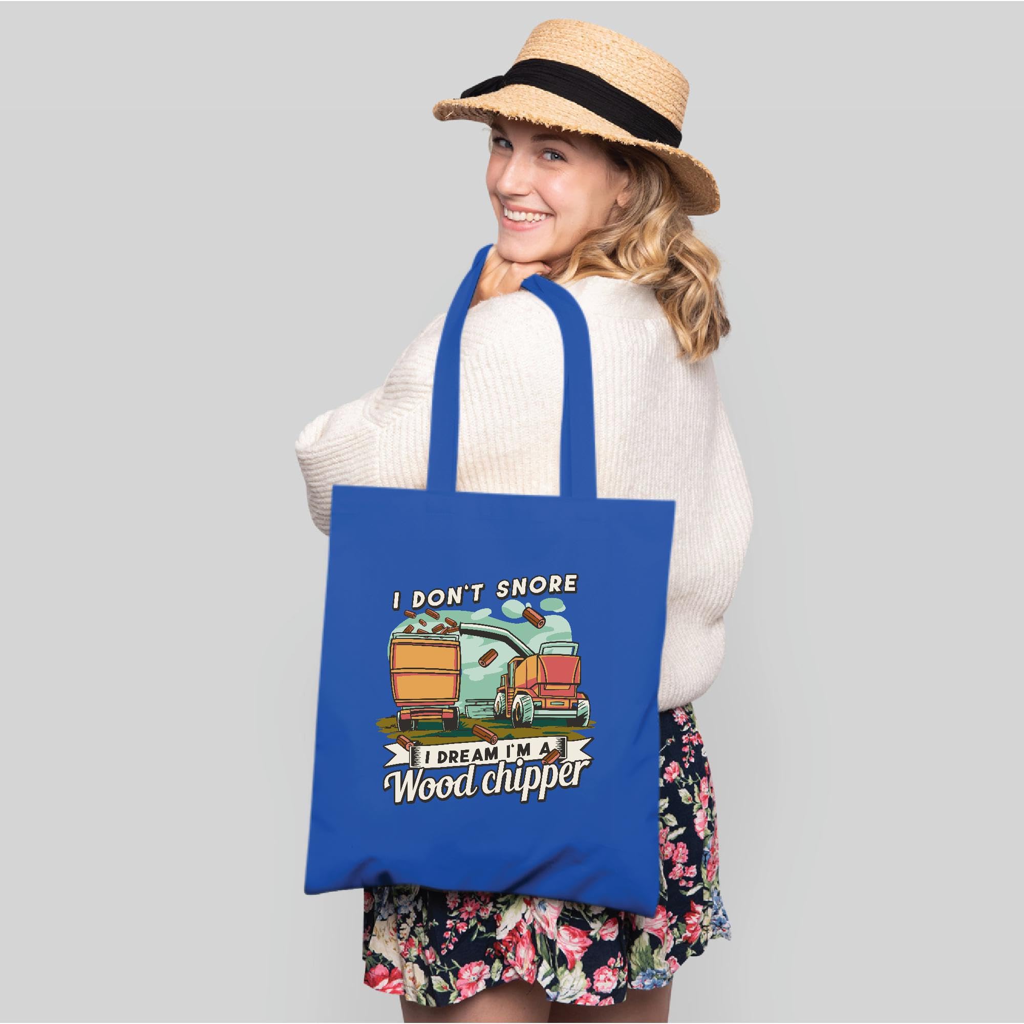 Men Wood Chipper Inspired Gift The perfect gift for DIY enthusiasts and tools lovers Navy Black Multicolor Canvas Tote Bag