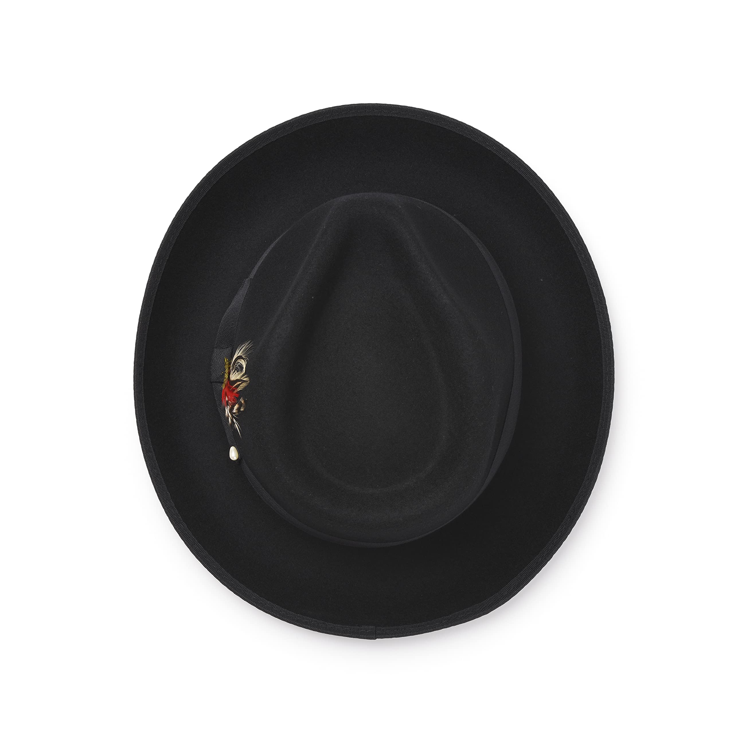 Mens Black Fedora Hats, Medium Brim Fedora, 100% Wool Crushable Hat, Packs Easy, Stain Resistant, Stylish Fedora
