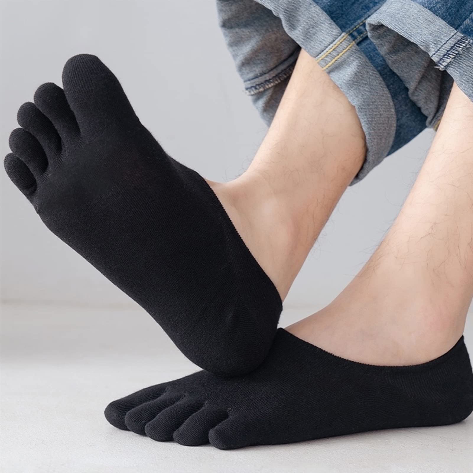 Meaiguo Toe Socks No Show Running Five Finger Socks for Men Women 4 Pairs