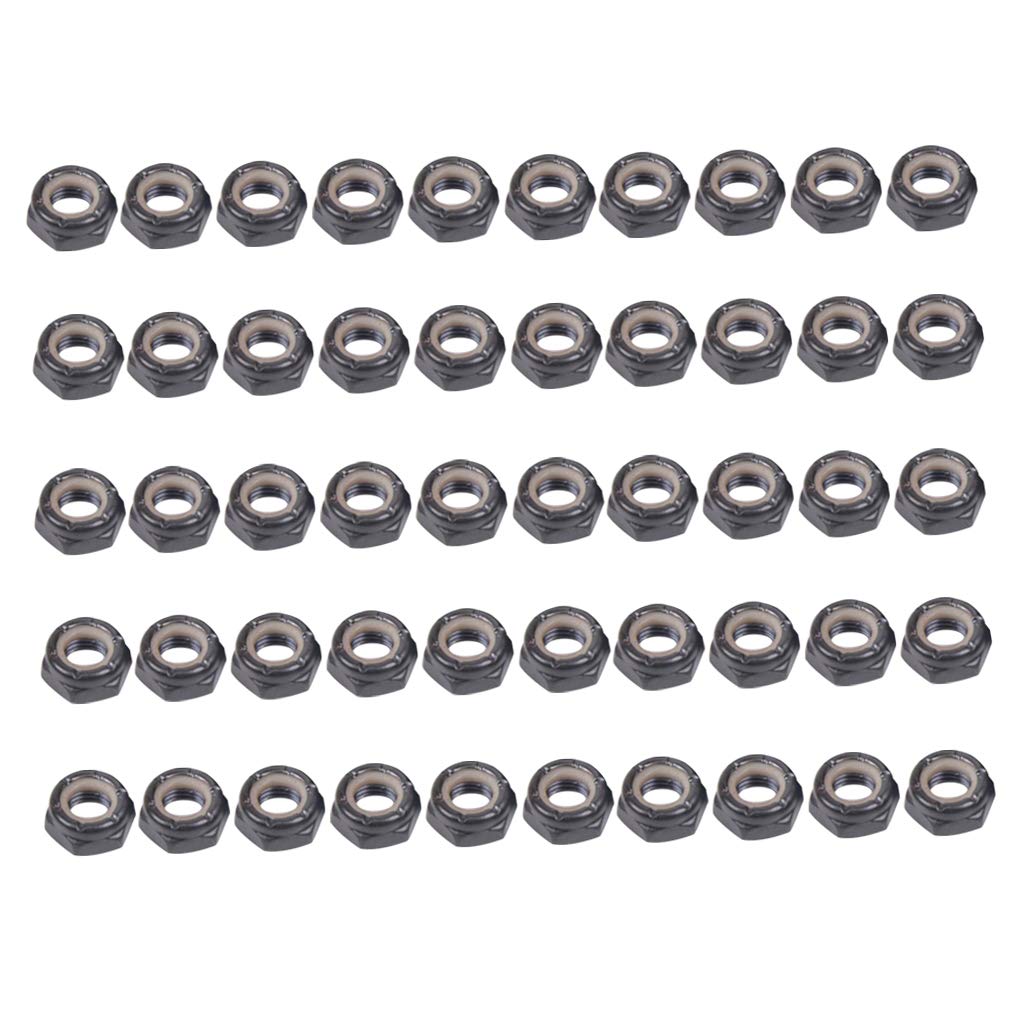 menolana 50pcs Axle Nuts for Skateboard Longboard Trucks Skateboarding Accessories