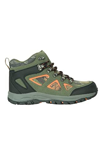 Mountain Warehouse Waterproof Kids Boots - Breathable Hiking Shoes Khaki Kids Shoe Size 1 US