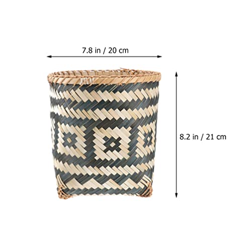 UPKOCH 1pc Weaving Trash Can Vintage Waste Paper Basket Bedroom Sundries Organizer