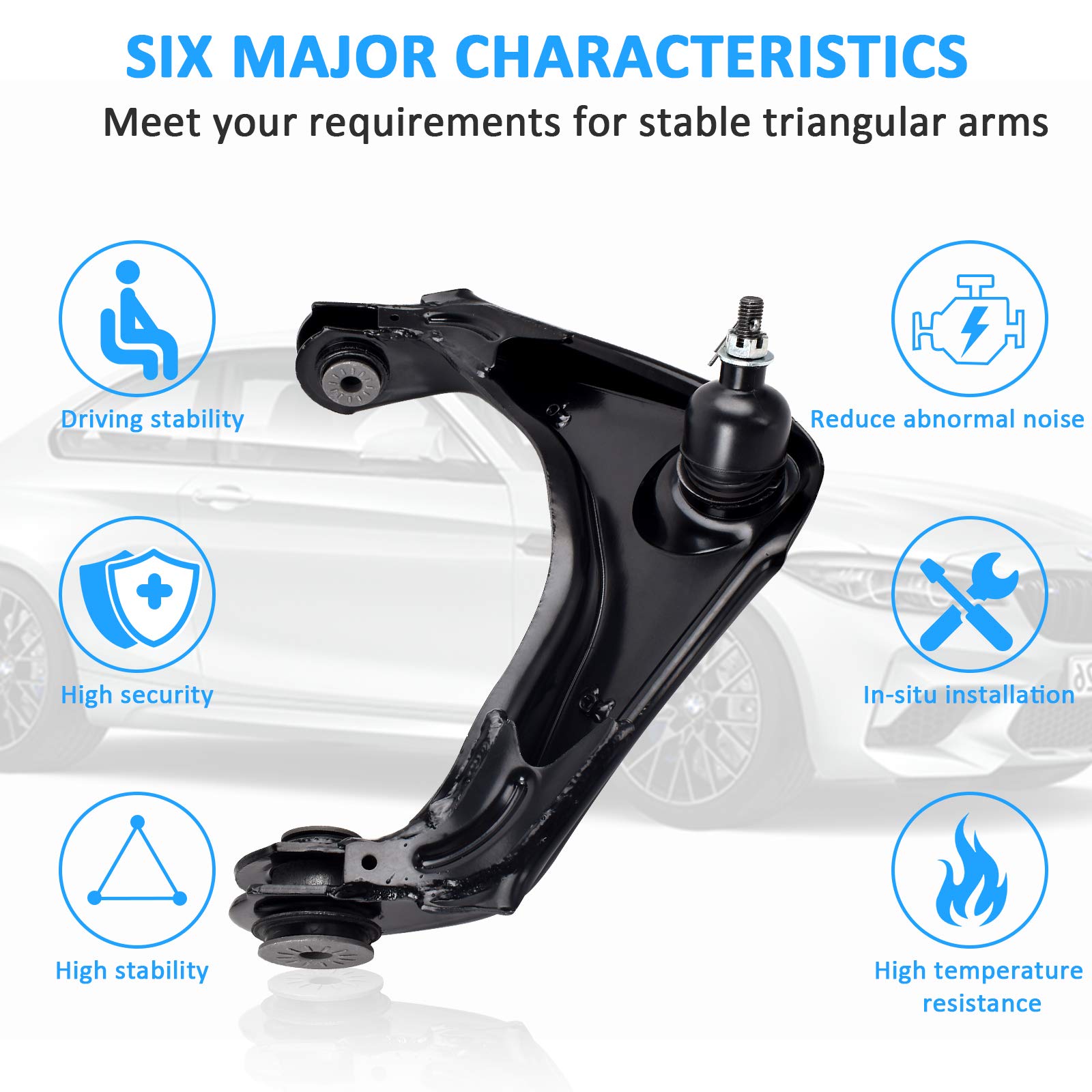 nifeida 13Pcs Front Lower Upper Control Arms and Ball Joints Suspension kit Compatible with Silverado Avalanche Suburban GMC Sierra Yukon Hummer H2 1500 2500 3500 HD,Front Suspension Steering Kit