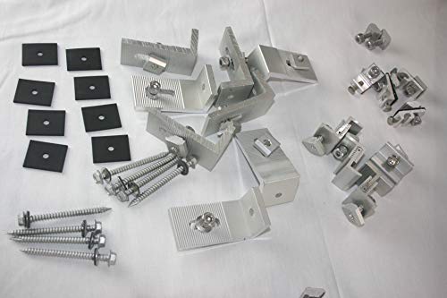 Solar Panel Mounting kit to Mount for 6 Solar Panels, with Clamps, L-Brackets & 88 Inch Rails