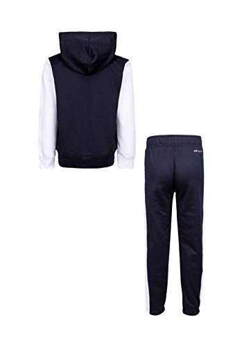 Nike Boy`s Dry Fit Therma Zip Hoodie & Sweatpants 2 Piece Set (White(86G933-W1X)/Black, 12 Months)