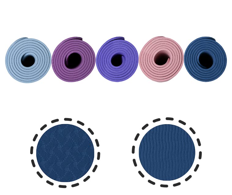 StudioAqua Yoga Mat Fitness and Exercise Non Slip with Carrying Strap for Home Flooring Workouts, Pilates, Zumba, Stretching, Eco Friendly(Blue)