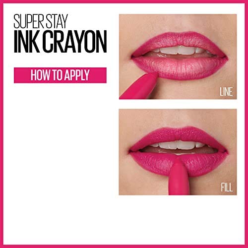 Maybelline SuperStay Ink Crayon Matte Longwear Lipstick With Built-in Sharpener, Forget The Rules, 0.04 Ounce