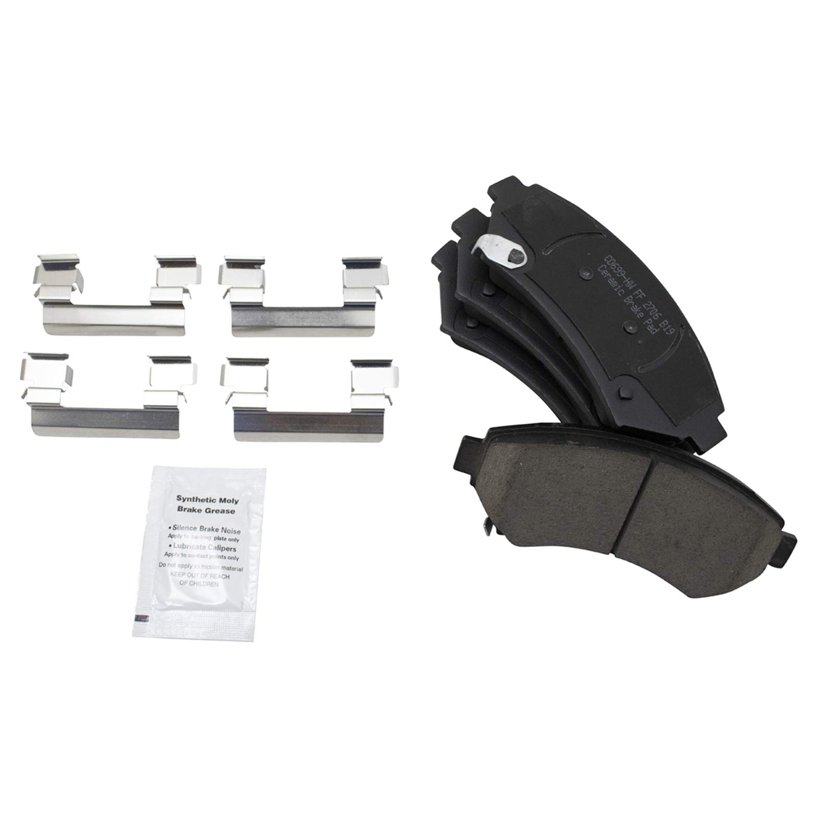 TRQ Front Brake Pad & Rotor Kit Brake Caliper Brake Pads Brake Rotor Ceramic Vented Compatible with 2014-2017 Nissan Rogue