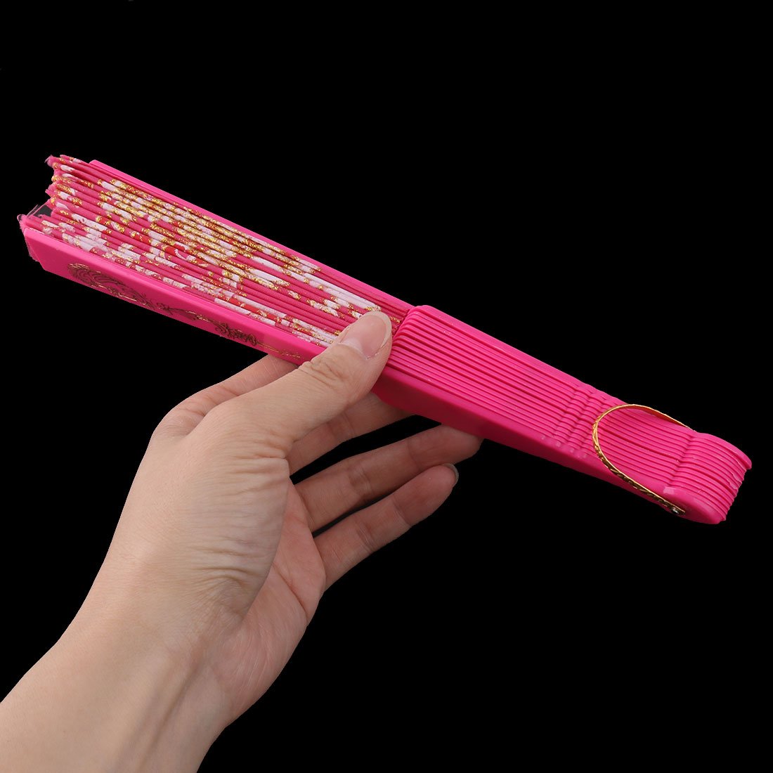 Qtqgoitem Women Polyester Chinese Style Cosplay Artistic Handle Folding Fan 24cm Length Fuchsia (model: 800 bc5 a82 e25 7c2)