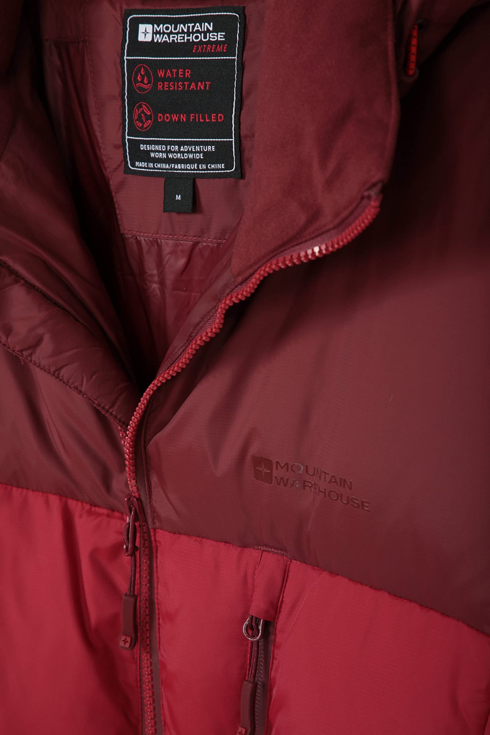 Mountain Warehouse PE Mens Down Jacket -Warm, Insulated Winter Coat Red Medium