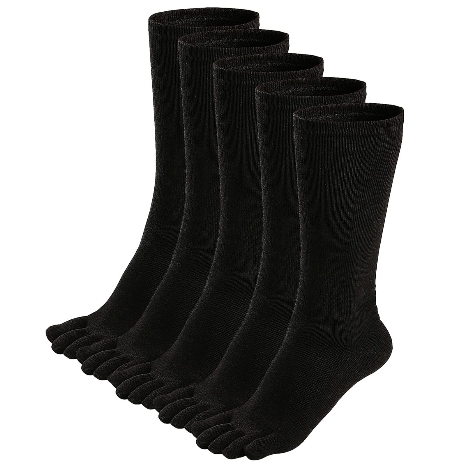 Mens Toe Socks Cotton Athletic Running Ankle Five Finger Crew Socks