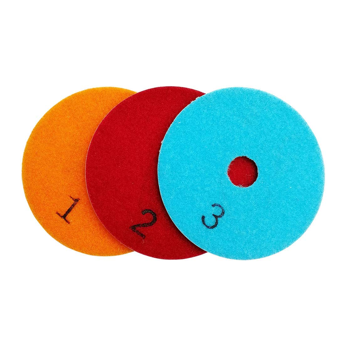 SHDIATOOL Diamond Polishing Pads Kit for Granite Marble Stone Tiles Including 3 Kinds Diamond Pads