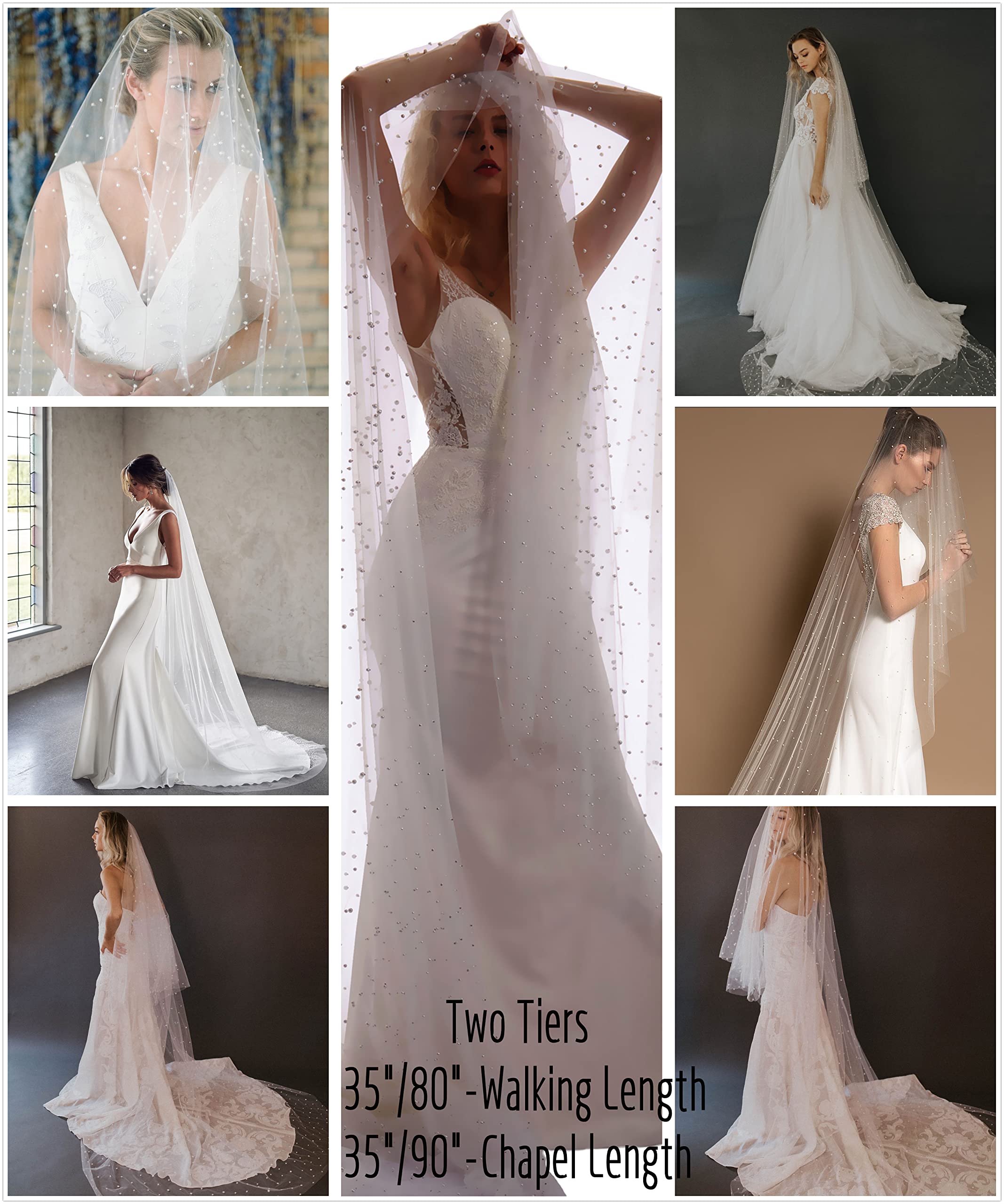 Passat Ivory 1Tier Cathedral Veils Pearl Wedding Veil Ivory Pearl Veils Bridal Veil Pearl Veils For Brides Ivory