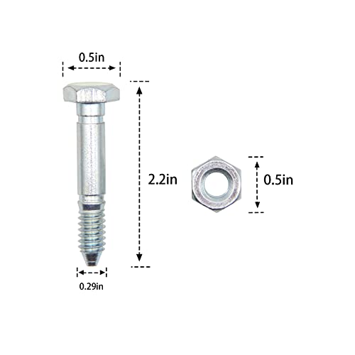 Shear Pins Bolts & Nuts for Ariens Snowthrower 53200500 532005 51001600 Replacement 5pk